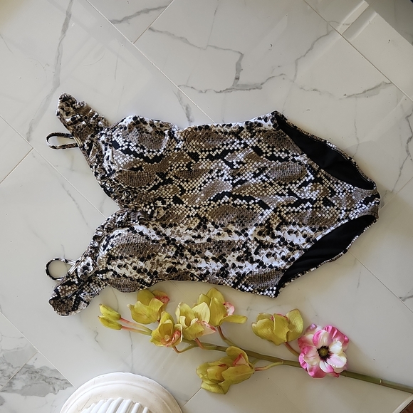 Profile | Swim | Profile Gottex Ruffle Euc Onepiece Animal Print ...